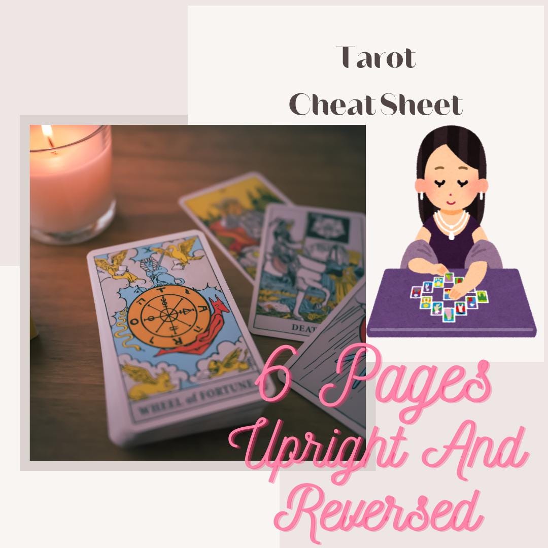 Tarot Symbolism Cheat Sheets | for Beginner or Advanced Tarot Readers ...