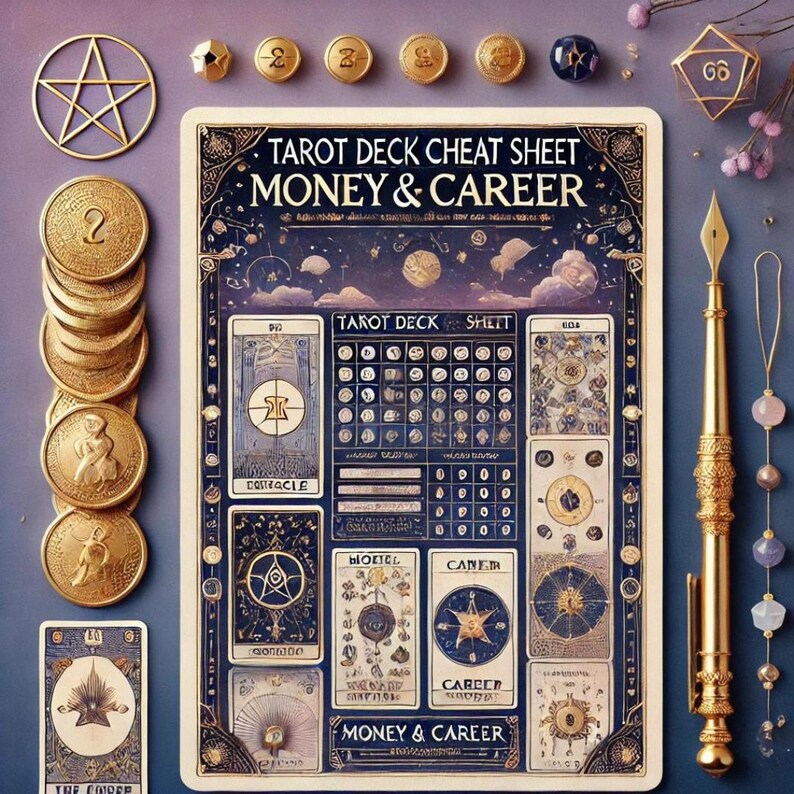 Tarot Cheat Sheet Money Career | Upright & Reversed Meanings | 9 Pages ...
