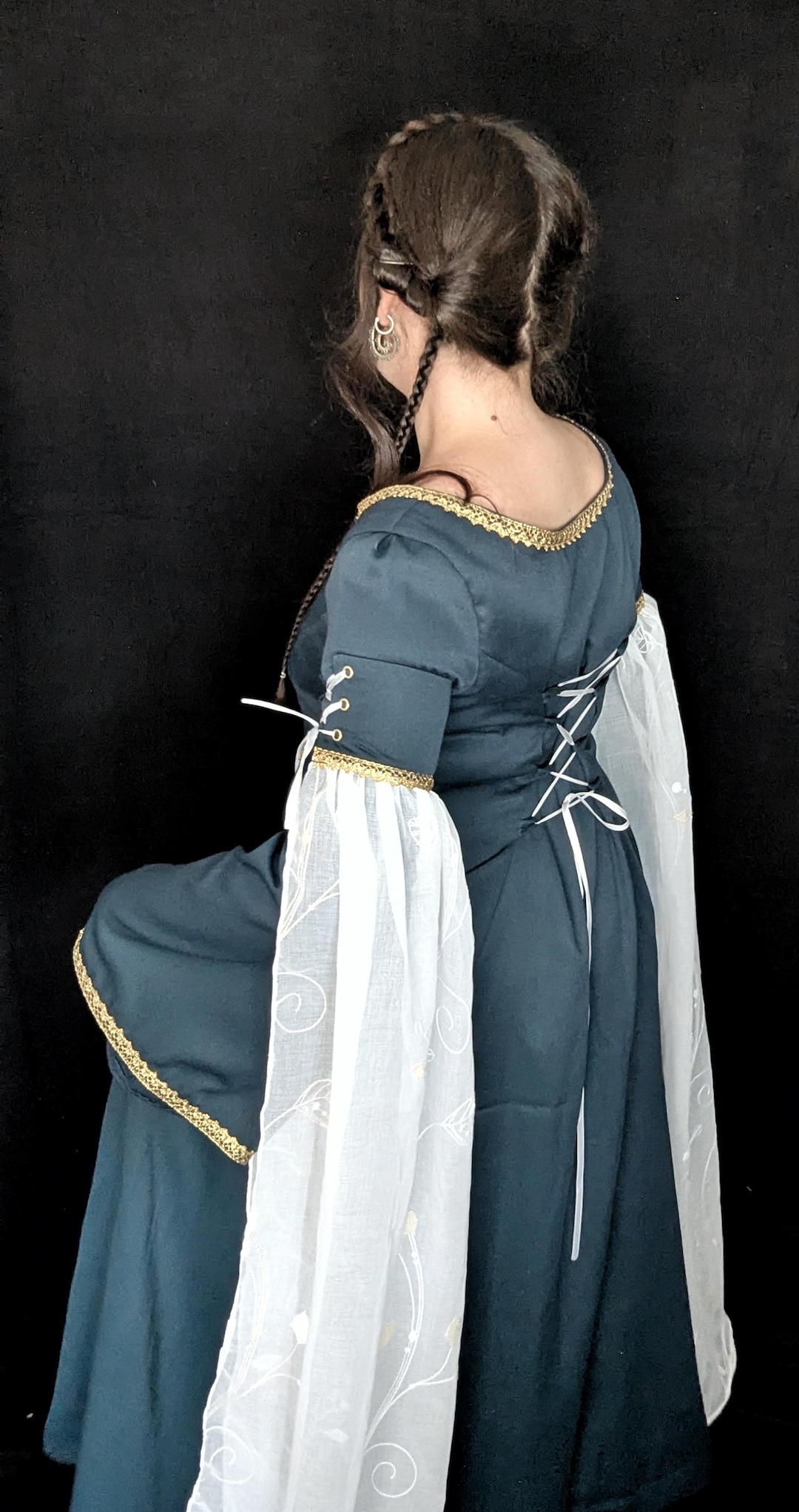 Medieval Dress, Fantasy Medieval Dress, Unique Duck Green Medieval ...