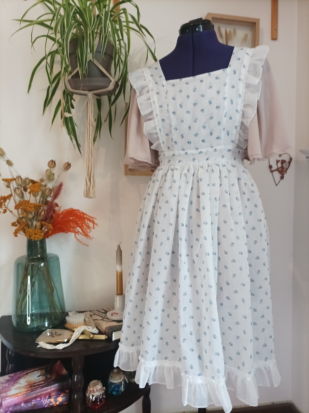 Cottage Core Apron, Over Dress, Decorative Apron, Floral Apron - Etsy