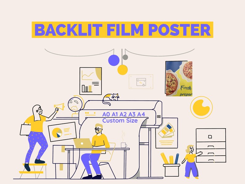 Backlit Poster Printing A0 A1 A2 A3 A4 for Back Light, Light Boxes Menu Box LED Sign Shop ...