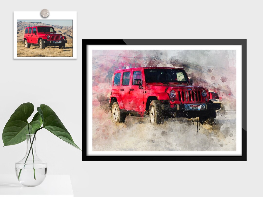 Custom Car Portrait Drawing, Custom Watercolour Style Car Print ...