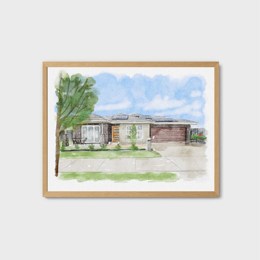 Custom House Drawing, Our First Home Gift, Realtor Closing Gift, Moving ...