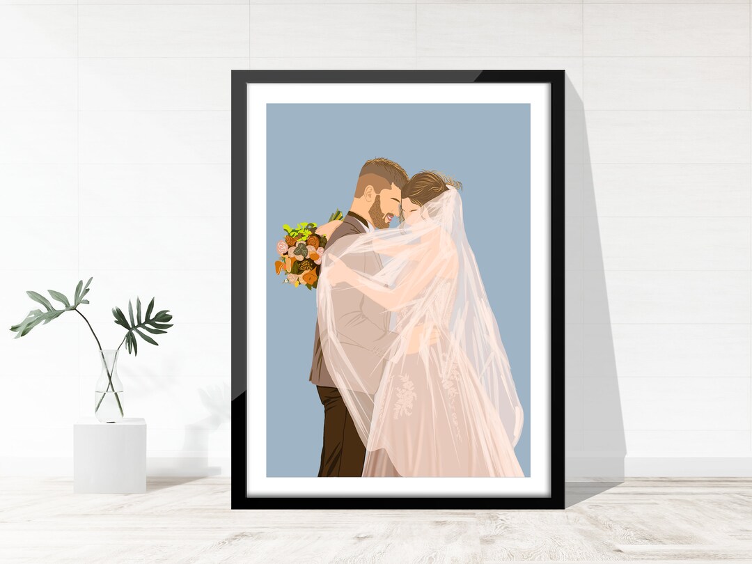 Custom Faceless Portrait, Wedding Portrait From Photo, Custom ...