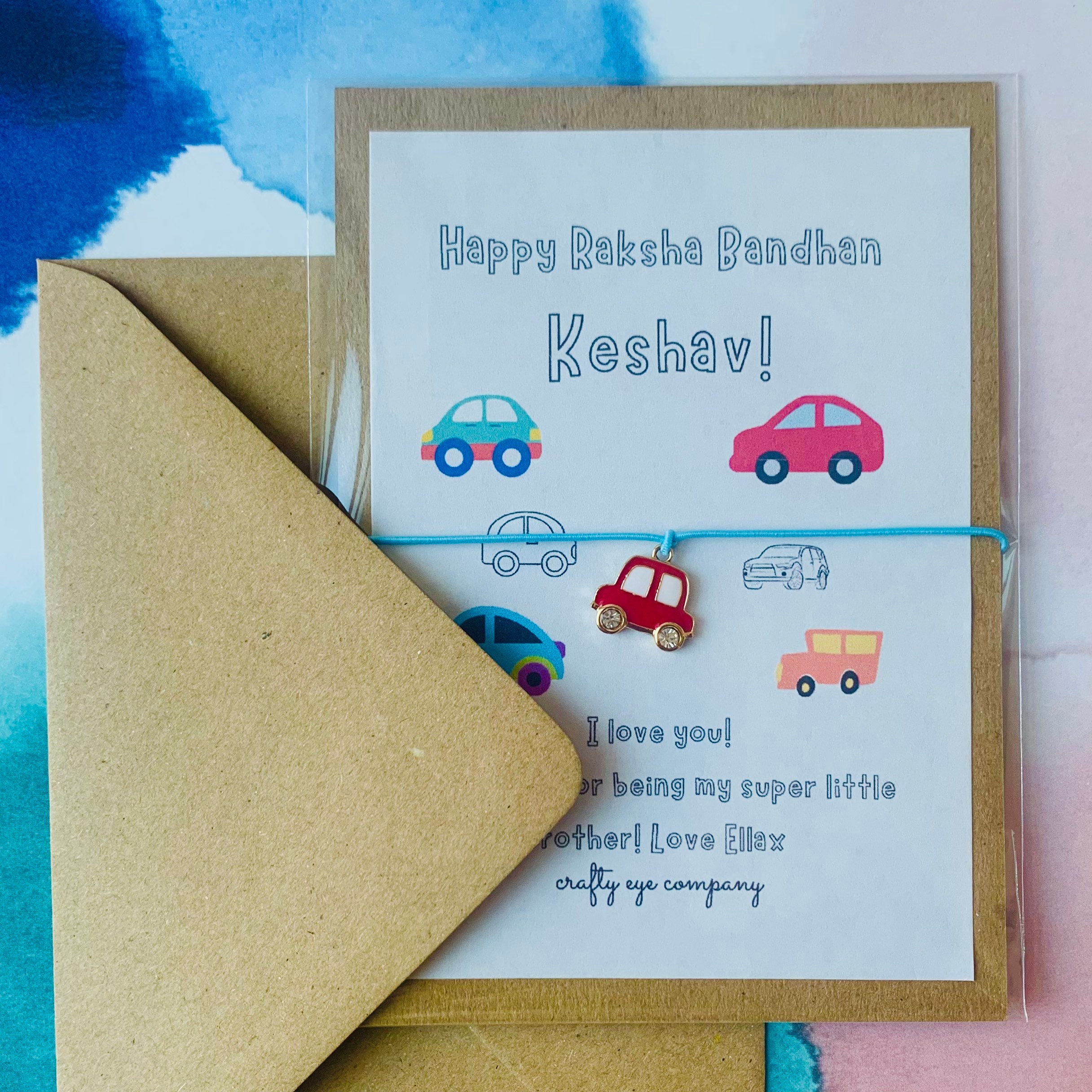 Personalised Raksha Bandhan Rakhi With Card and Envelope for Brother ...