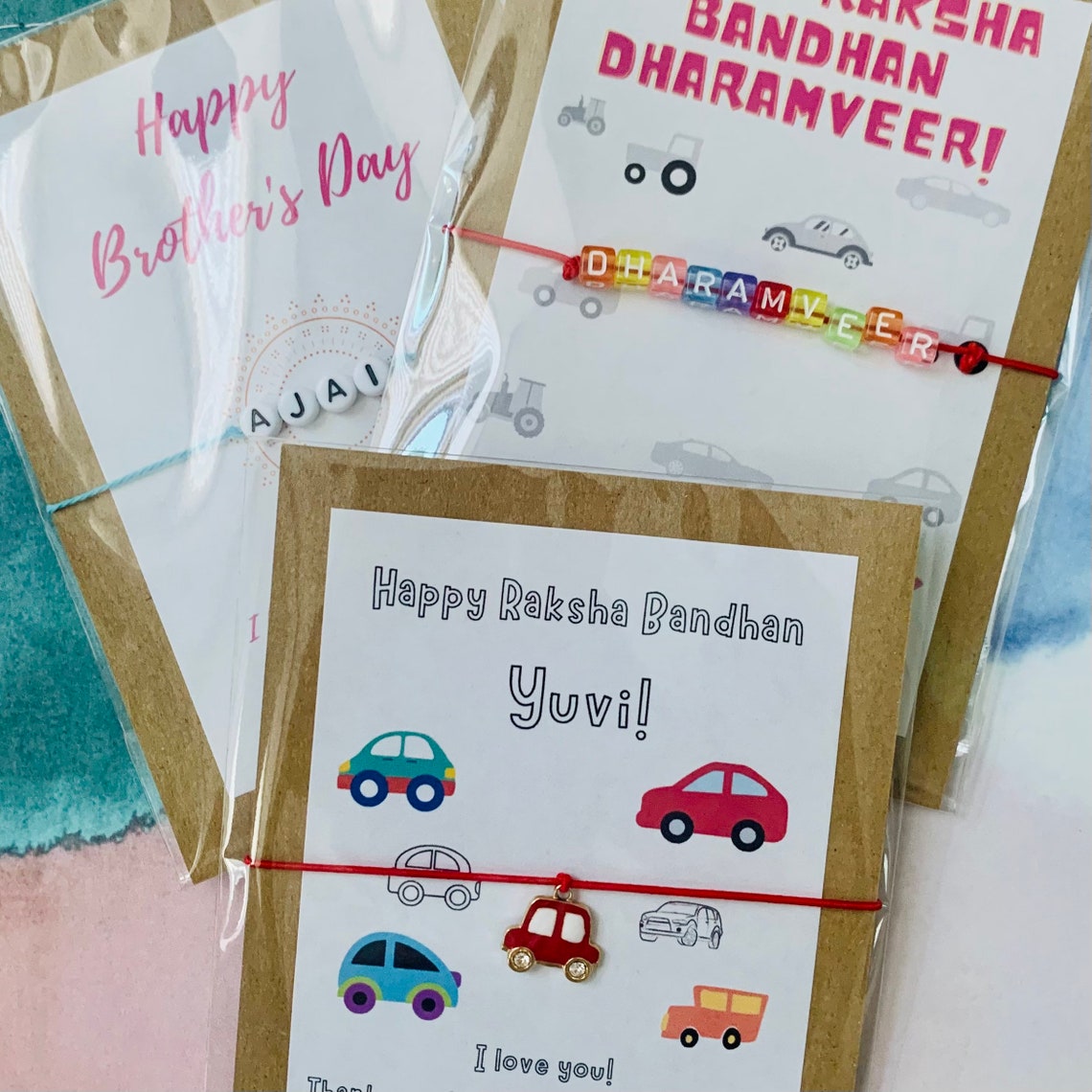 Personalised Raksha Bandhan Rakhi With Card and Envelope for Brother ...