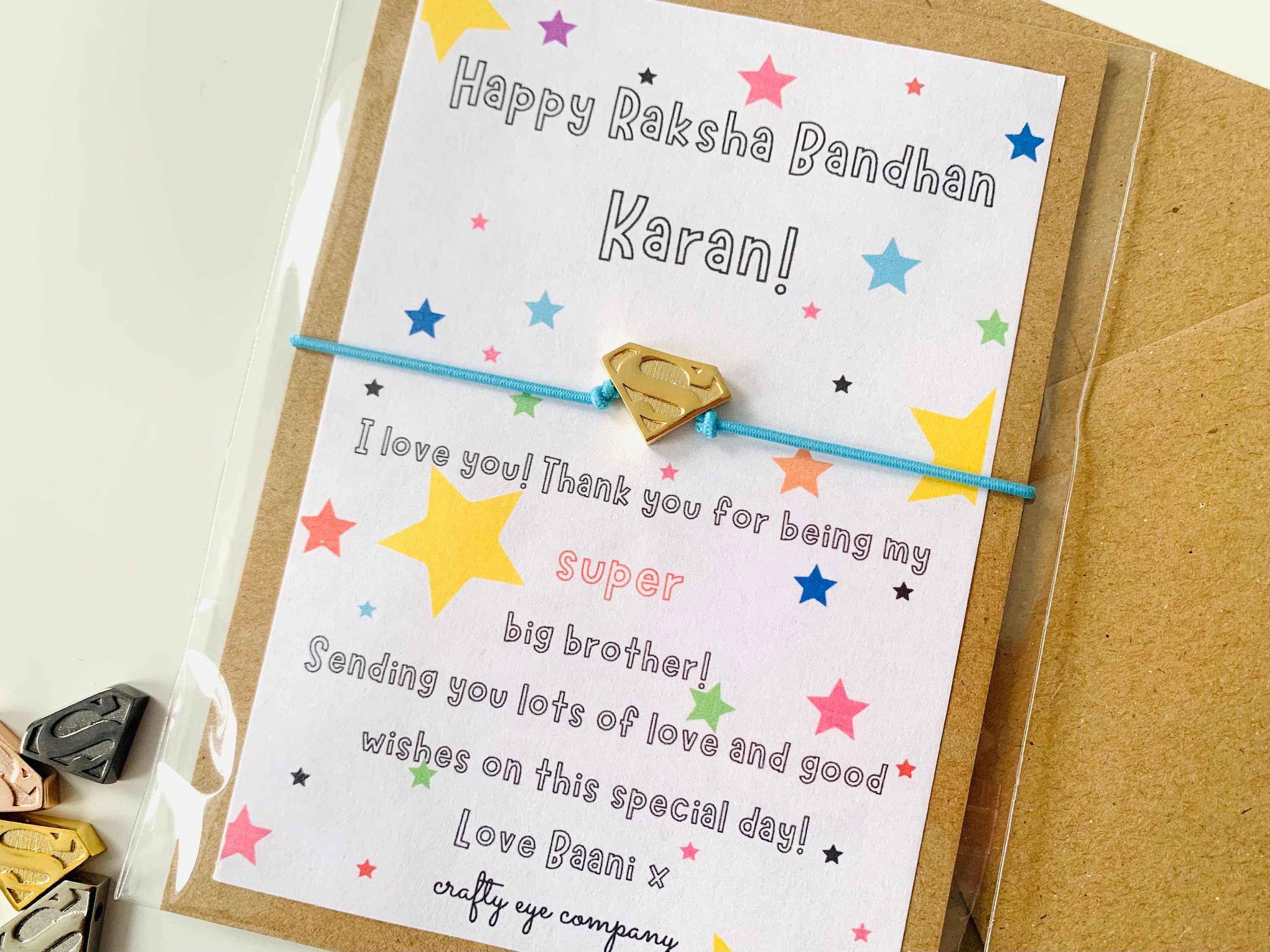 Personalised Raksha Bandhan Rakhi With Card and Envelope for Brother ...