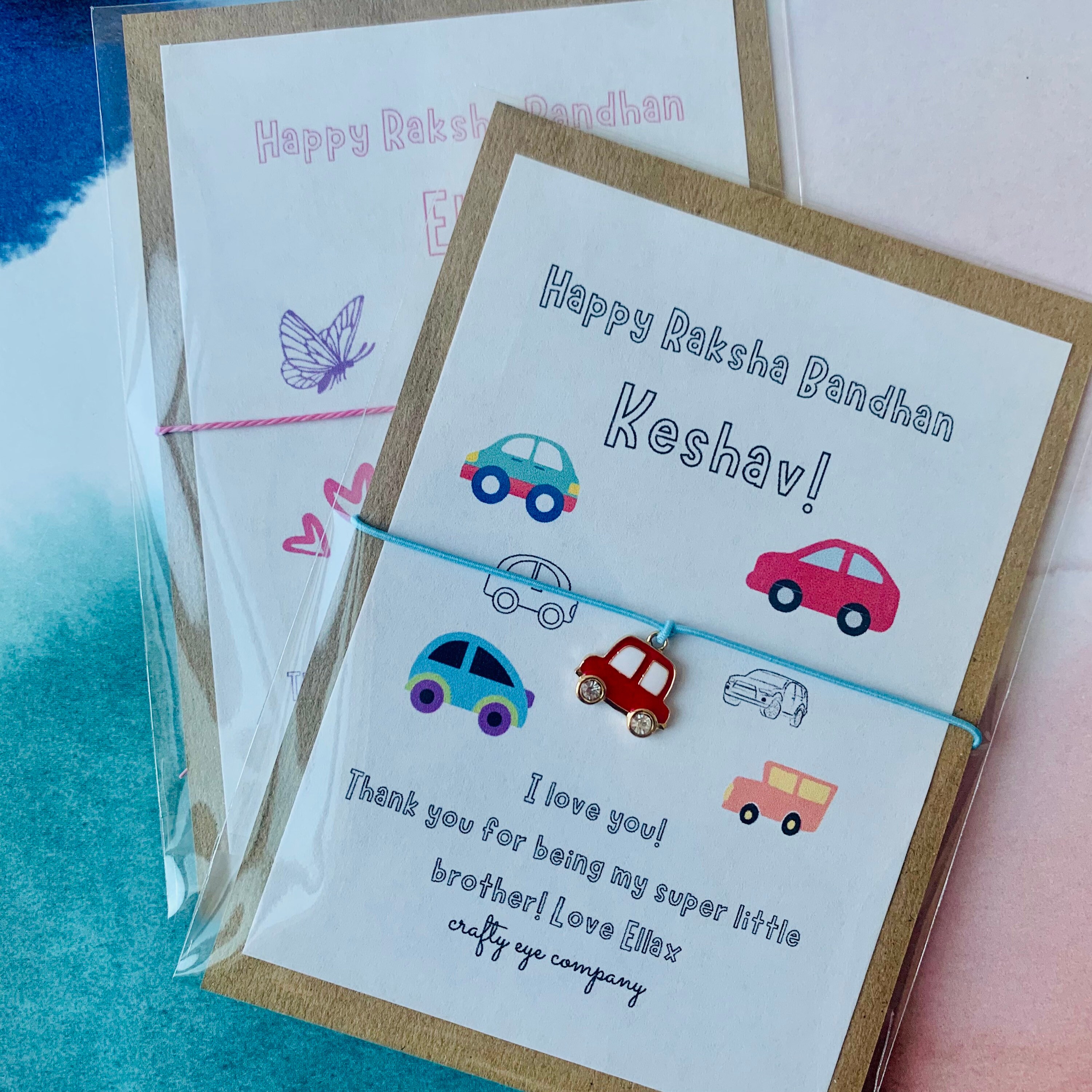 Personalised Raksha Bandhan Rakhi With Card and Envelope for Brother ...