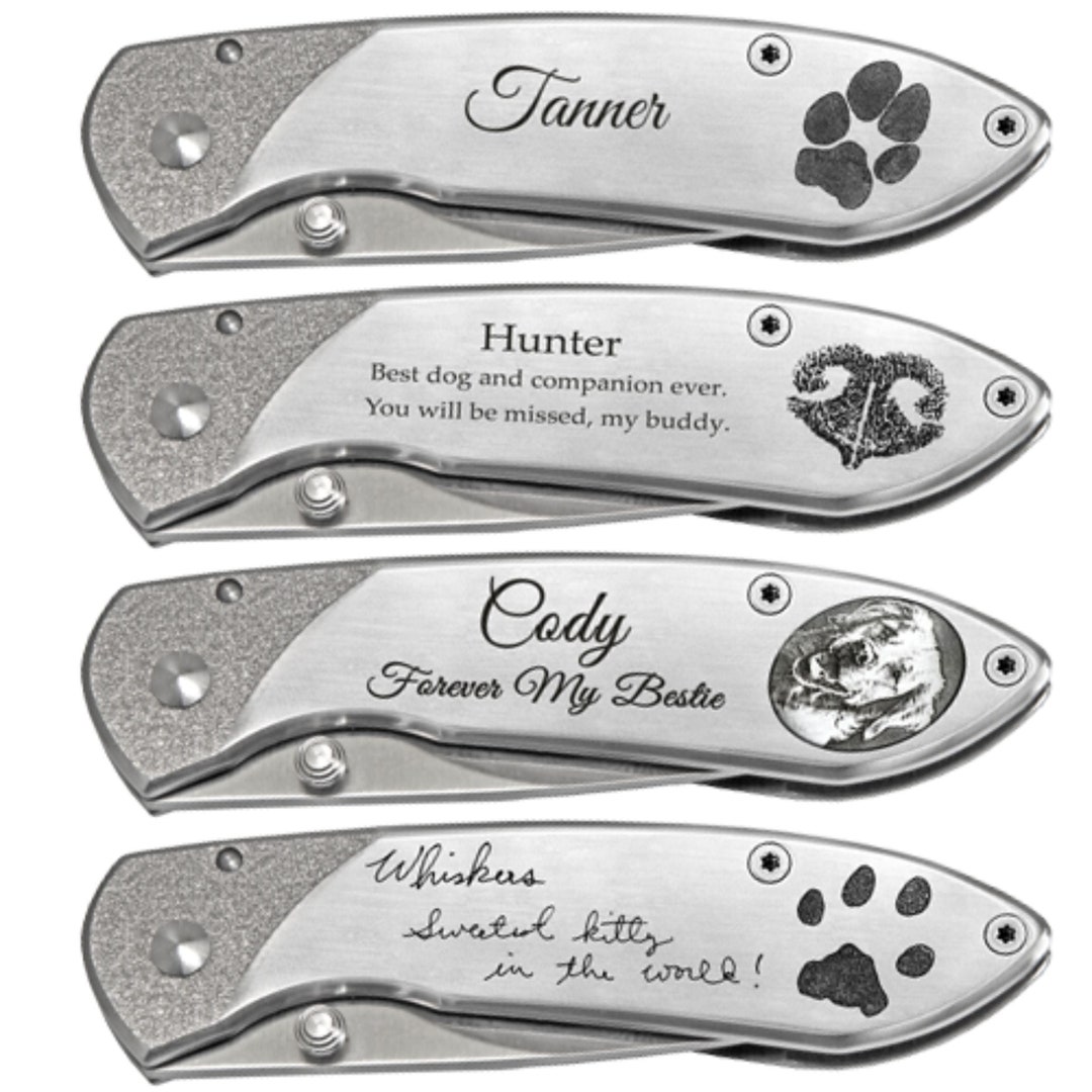 Pet Memorial Knife, Buck® Folding Pet Personalized Engraved Knife, Dog ...