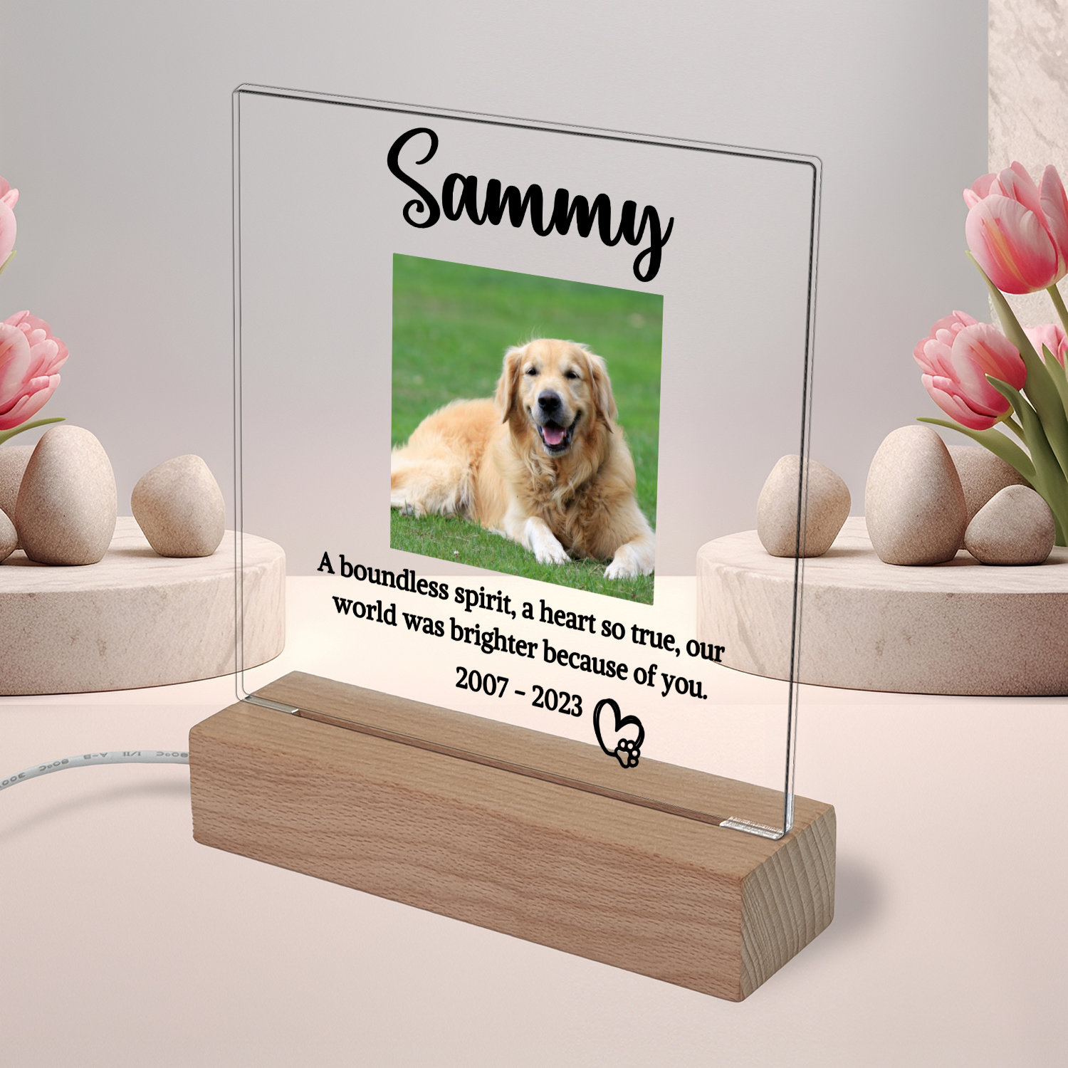 Lighted Pet Memorial Remembrance Plaque - Etsy