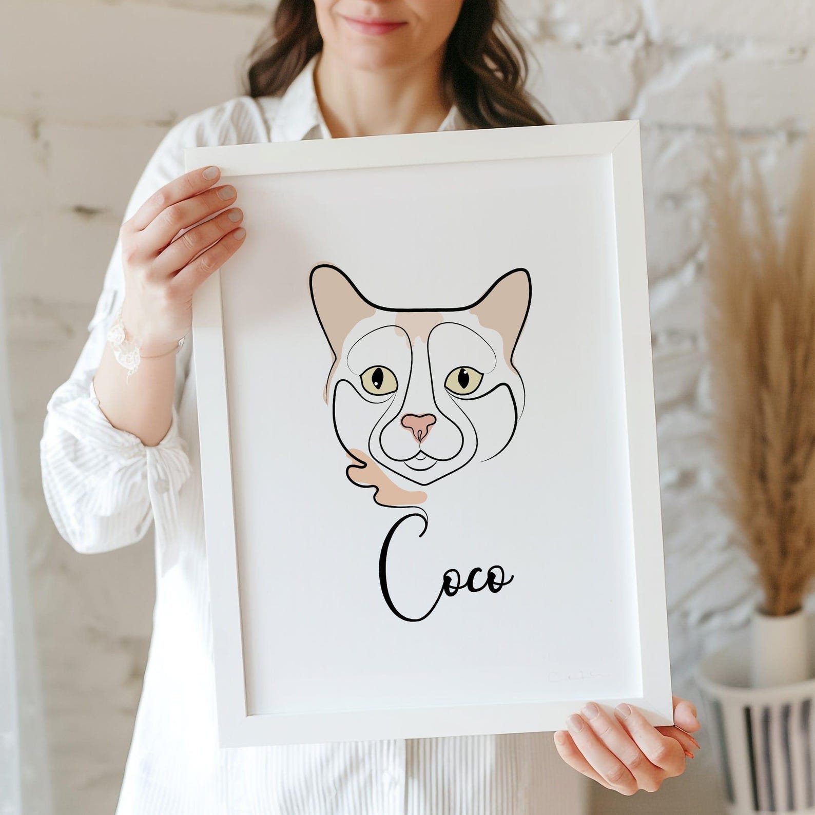 Continuous Cat Line Art Portrait - Etsy