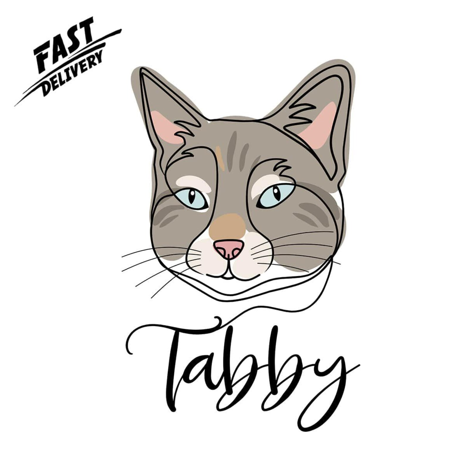 Continuous Cat Line Art Portrait - Etsy