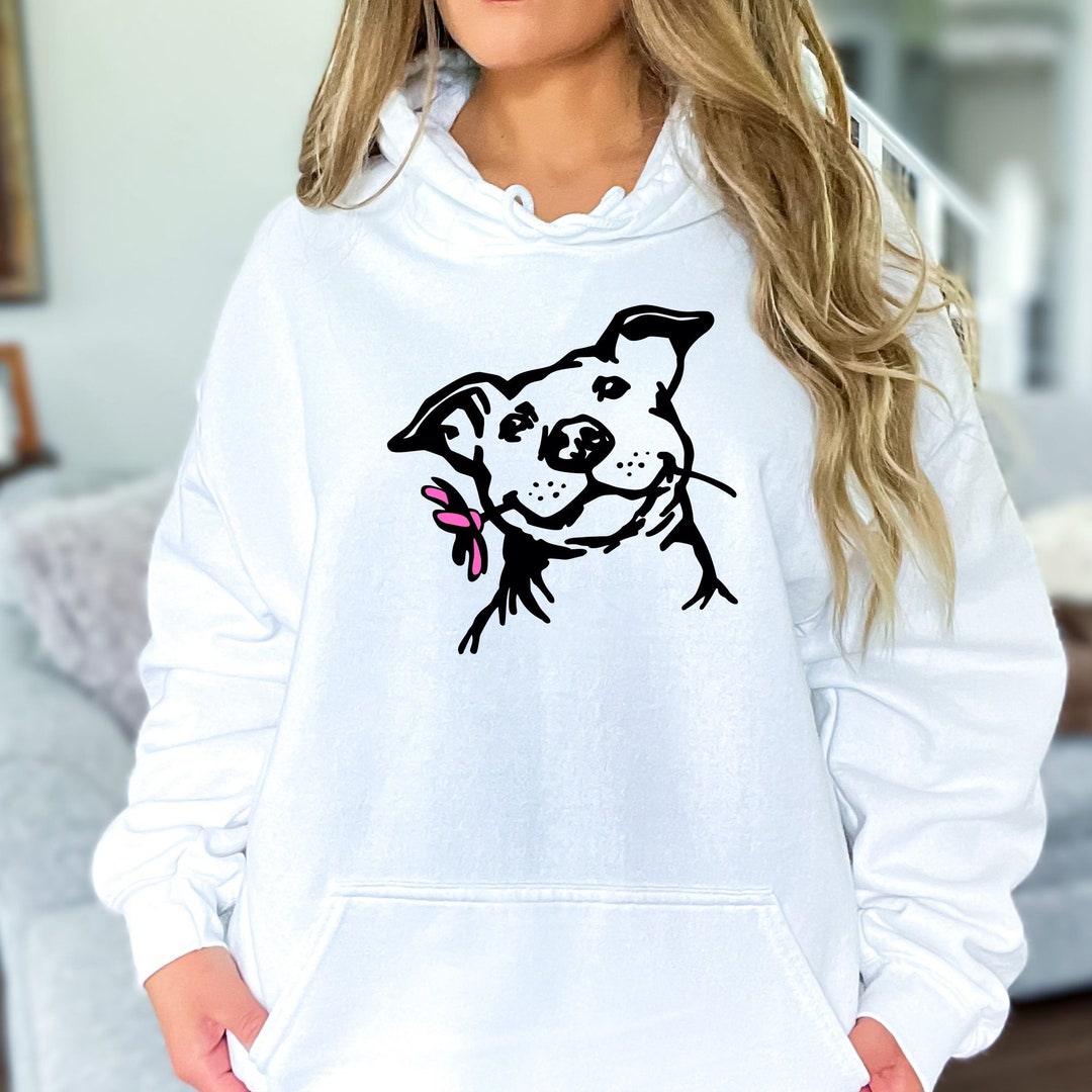 Pitbull Sweatshirt, Pitbull Hoodie, Pitbull Gerbera Daisy Gift, Pitbull ...