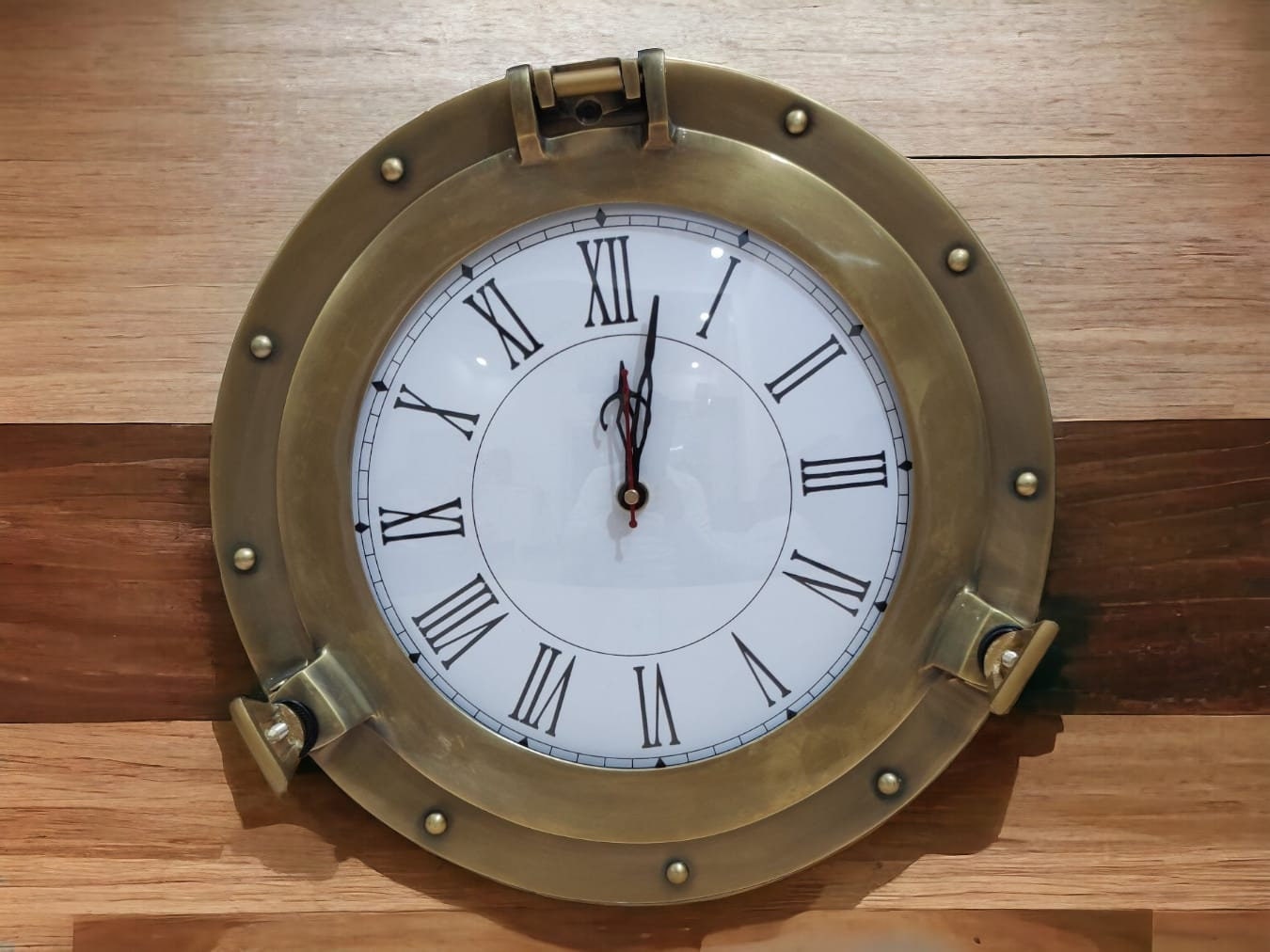 Antique Brass Nautical Maritime Ship's & Boat Clock Marine Time Beach ...