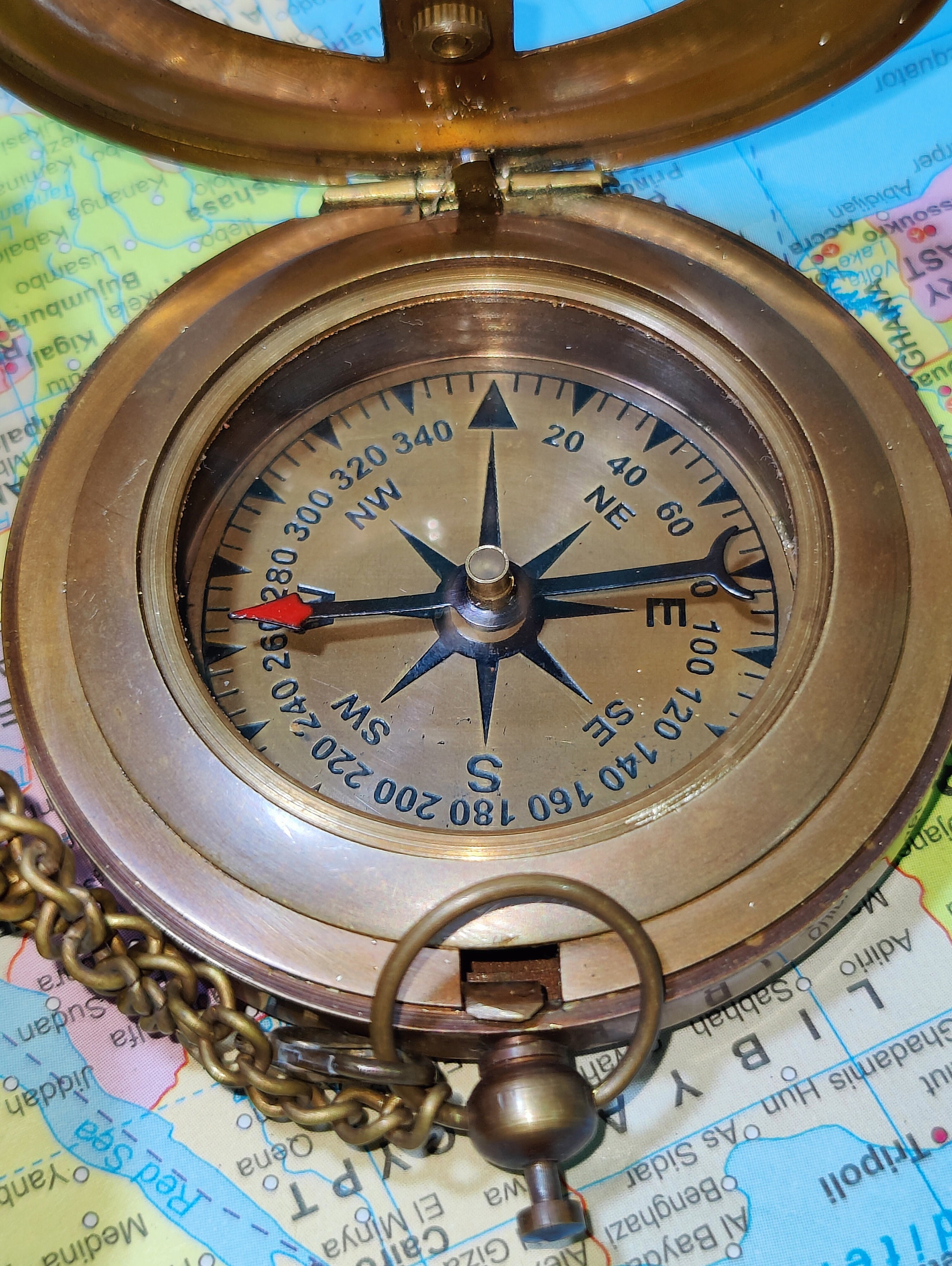 Nautical Brass Compass, Personalized Engraved Antique Working Sundial ...