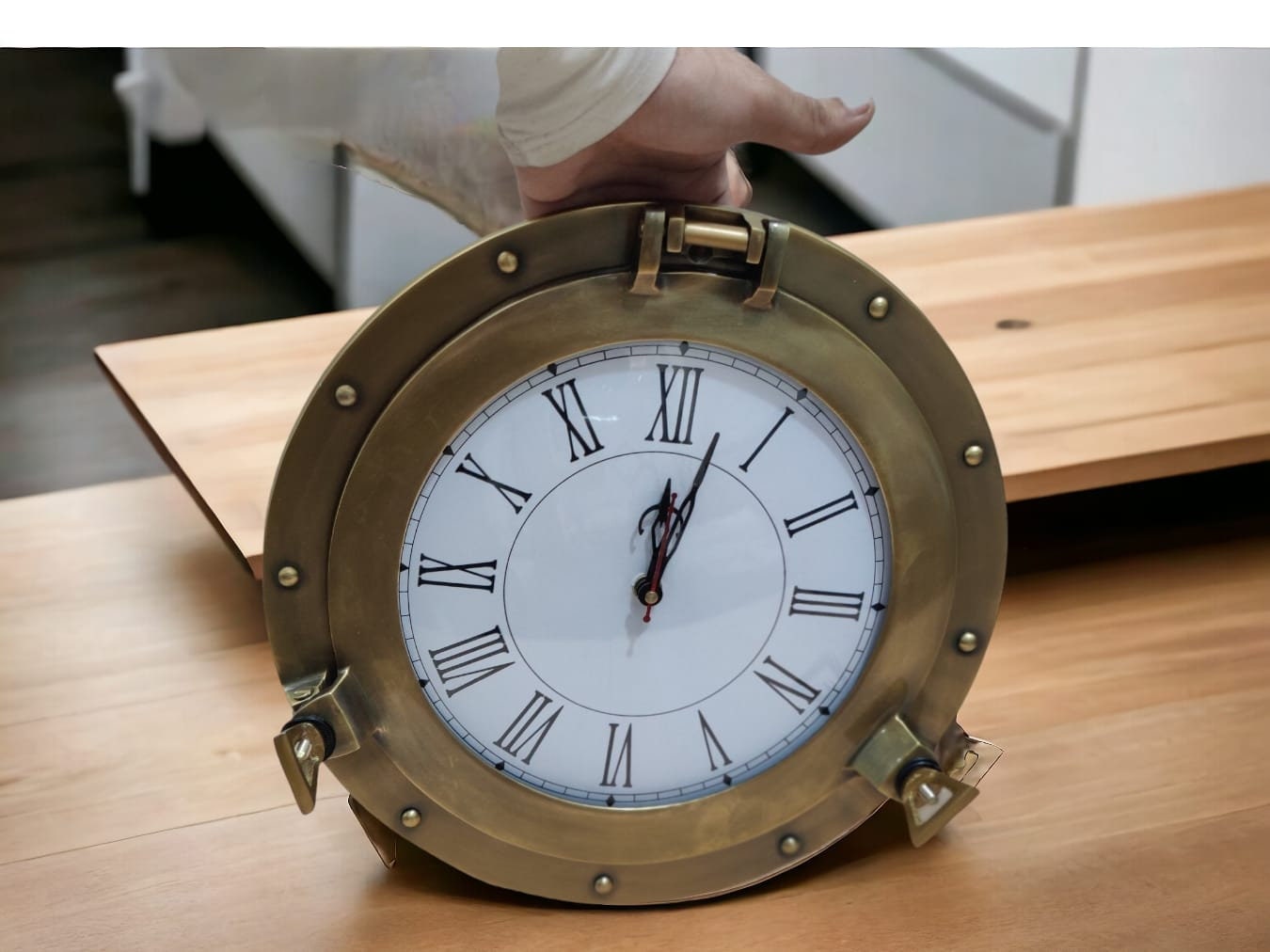 Antique Brass Nautical Maritime Ship's & Boat Clock Marine Time Beach ...