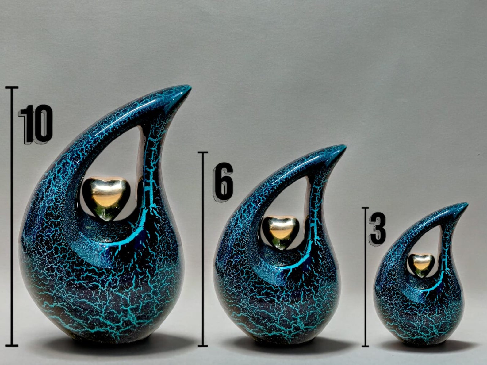 Teardrop Urns With Golden Heat for Human Ashes Decorative Urns Medium ...