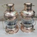 Set of 2 Brass & Copper Anchor Oil Lamp Nautical Maritime Ship Lantern ...