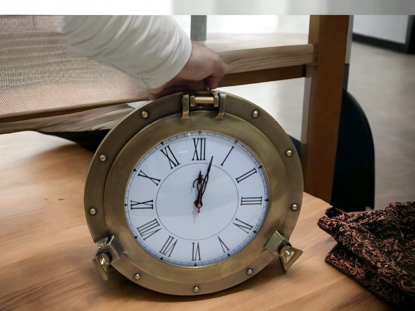 Antique Brass Nautical Maritime Ship's & Boat Clock Marine Time Beach ...