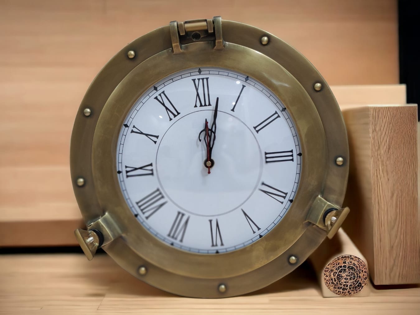 Antique Brass Nautical Maritime Ship's & Boat Clock Marine Time Beach ...