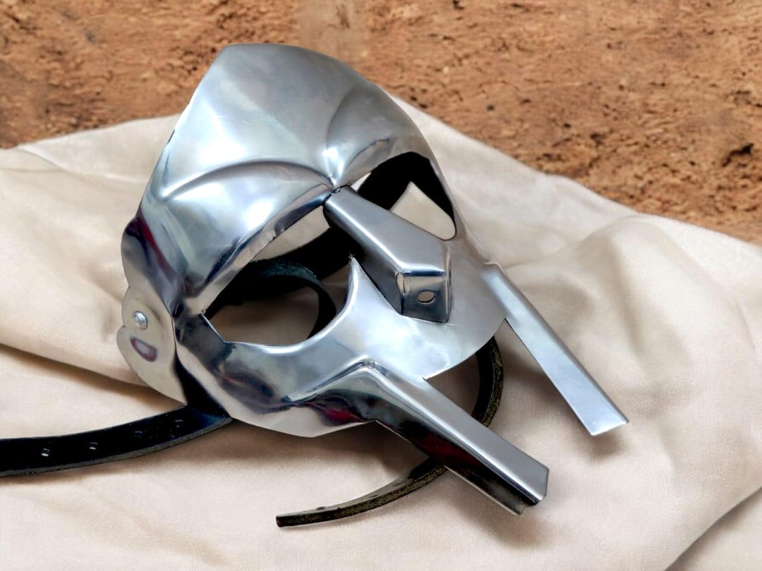 Silver MF Doom Style Villain Mask - Hip Hop Cosplay for Rap Fans, Stage ...