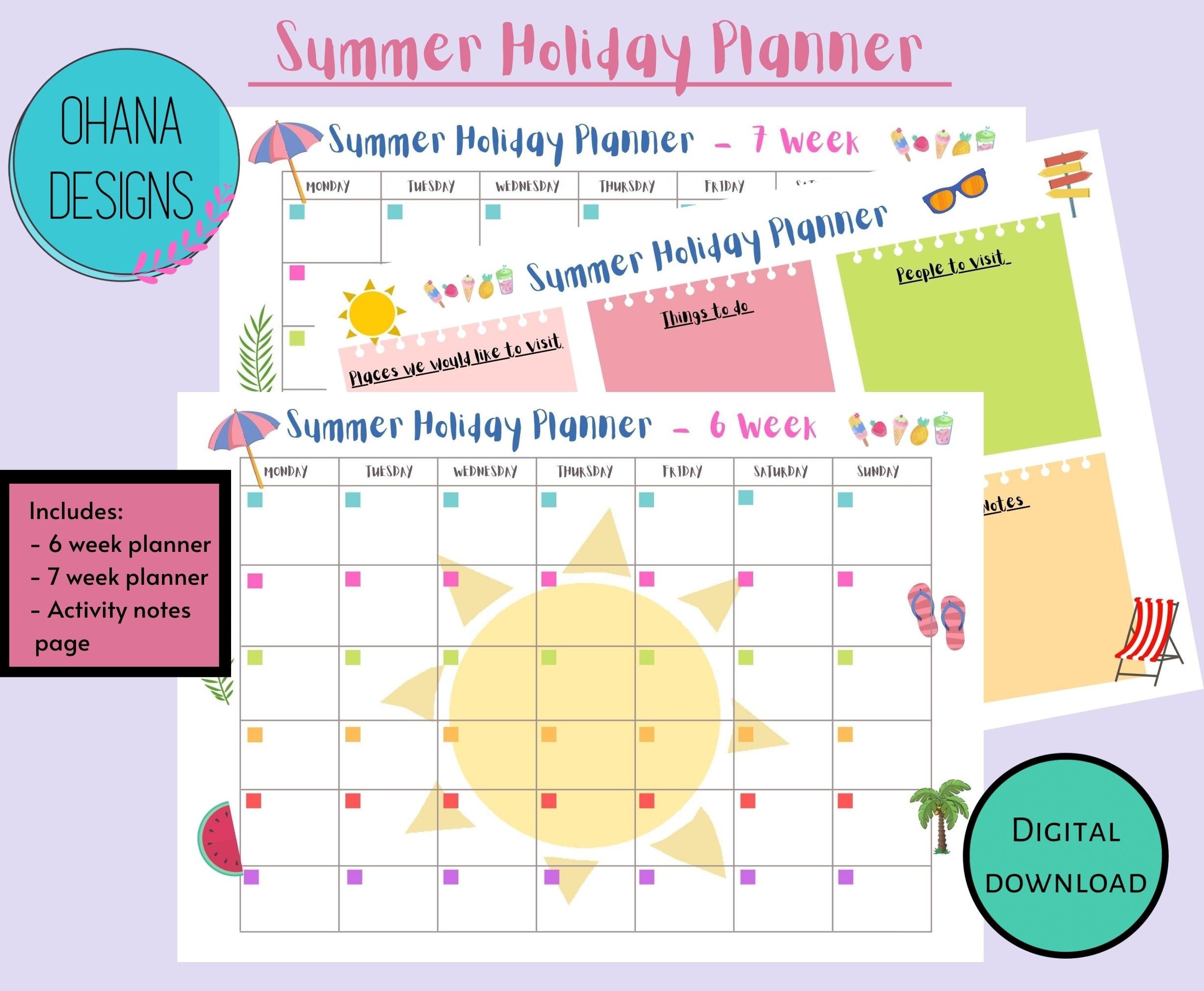School Holiday Planner, Summer Planner, Summer Activities Planner ...