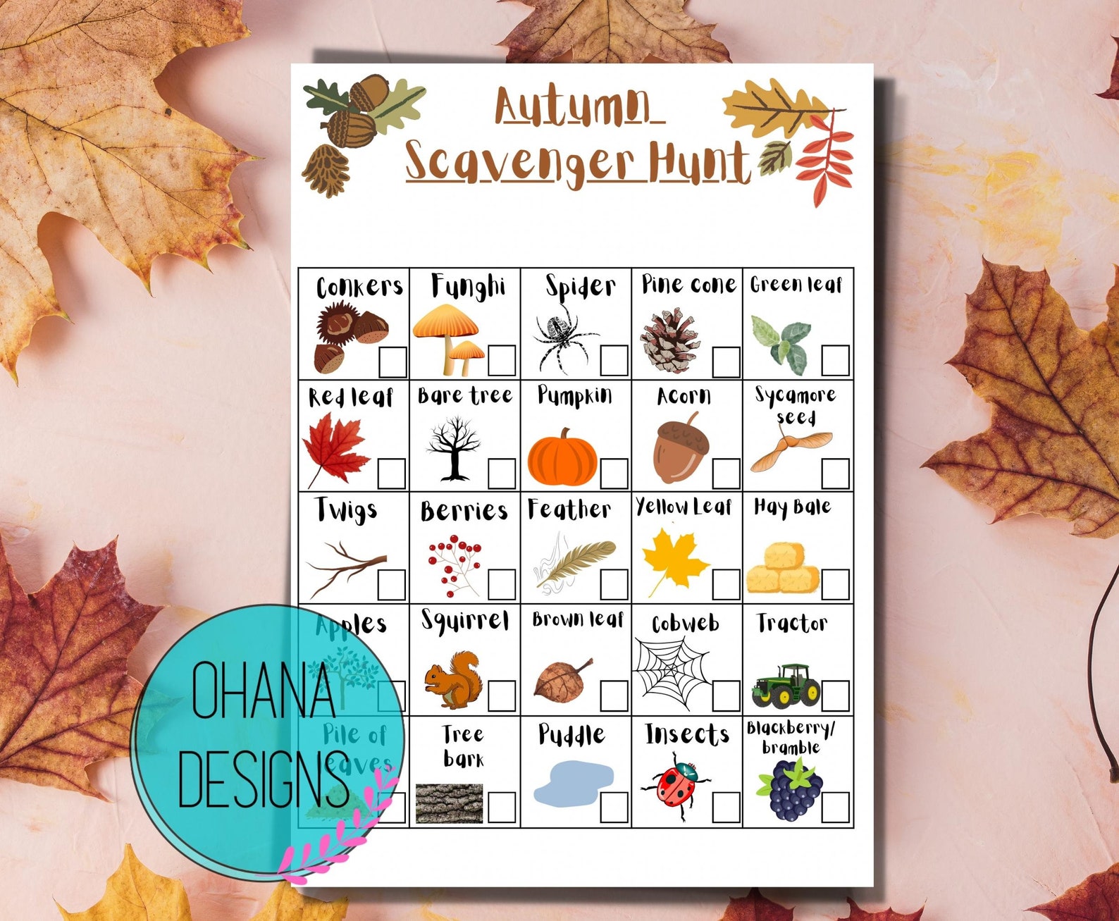 Autumn Scavenger Hunt, Autumn Kids Nature Hunt, Printable Autumn ...