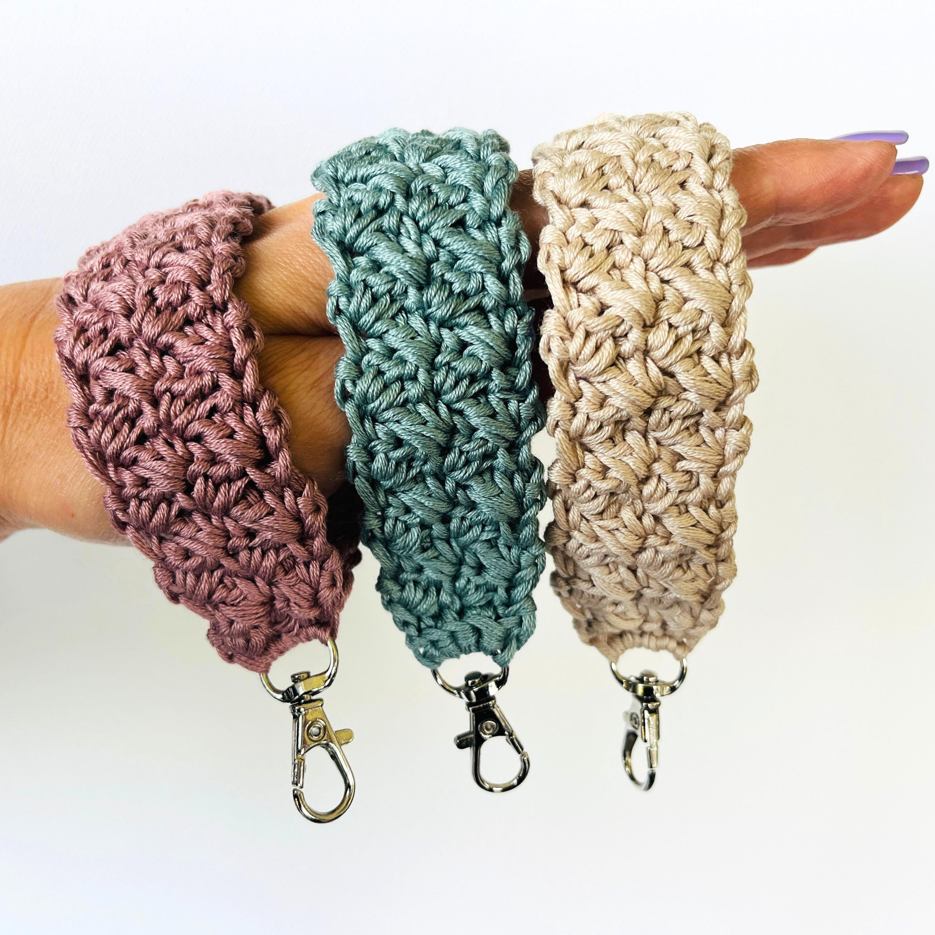 Crochet Wristlet Keychain Pattern, Easy Beginner Strap Lanyard DIY (PDF ...
