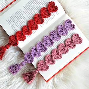 Heart Bookmark Crochet Pattern Easy Amigurumi Book Lover Gift Unique Gift for Mom Teacher US UK ...