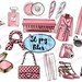 Fashion Accessories Clipart, Pink Planner Clipart, Fashion Set Clipart ...