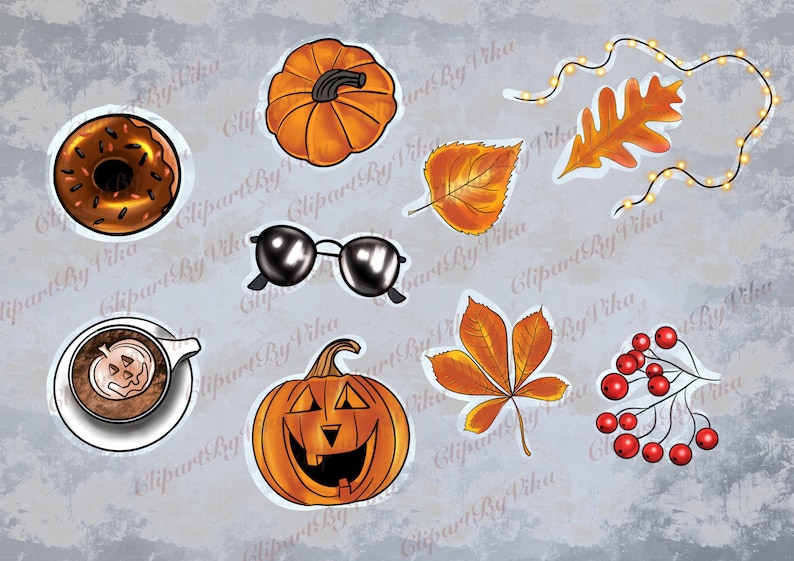Autumn Clipart Autumn Png Files Hello Autumn Png Fall - Etsy