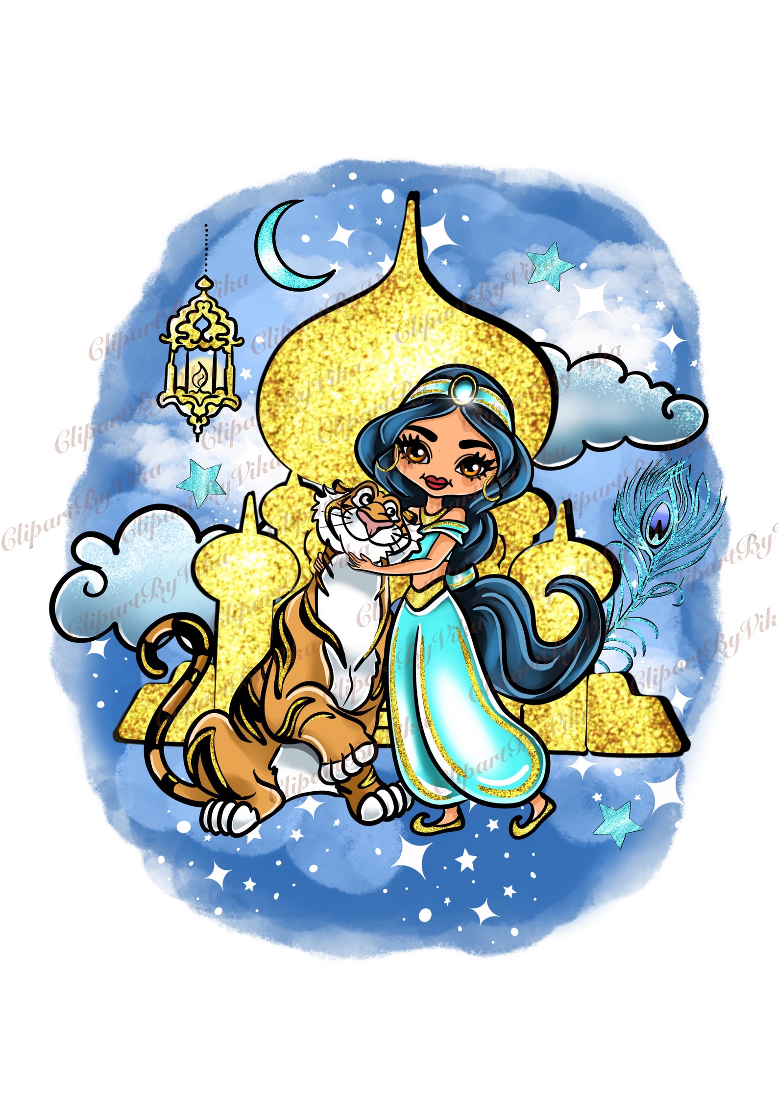 Clipart JASMINE Clipart Princess Arabian Princess PNG Hand - Etsy
