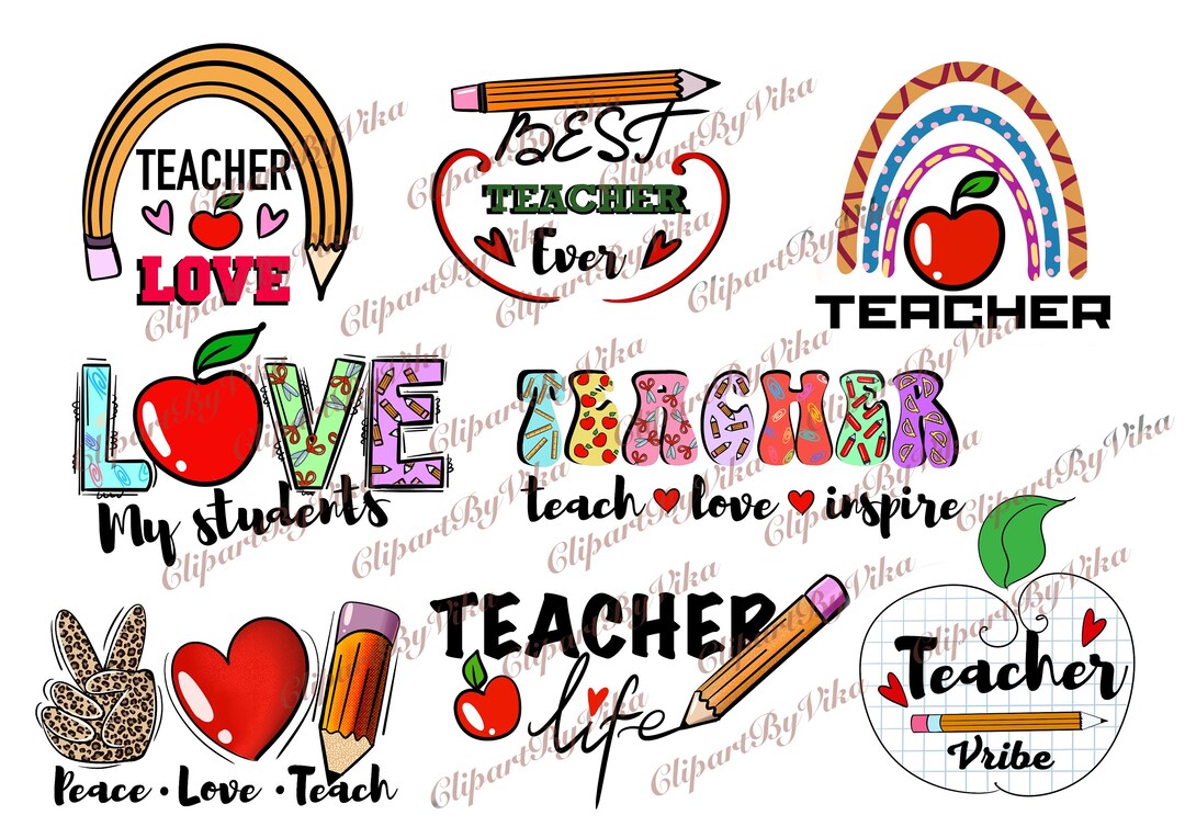 8 PNG Files Teacher. Png File School Teacher Bundle Png. - Etsy