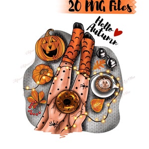 Autumn Clipart Autumn Png Files Hello Autumn Png Fall - Etsy