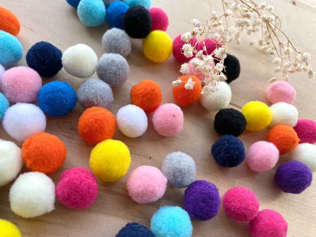 Colourful Pom Pom's, Mix Colour Pom Poms, Craft Pom Pom, DIY ...