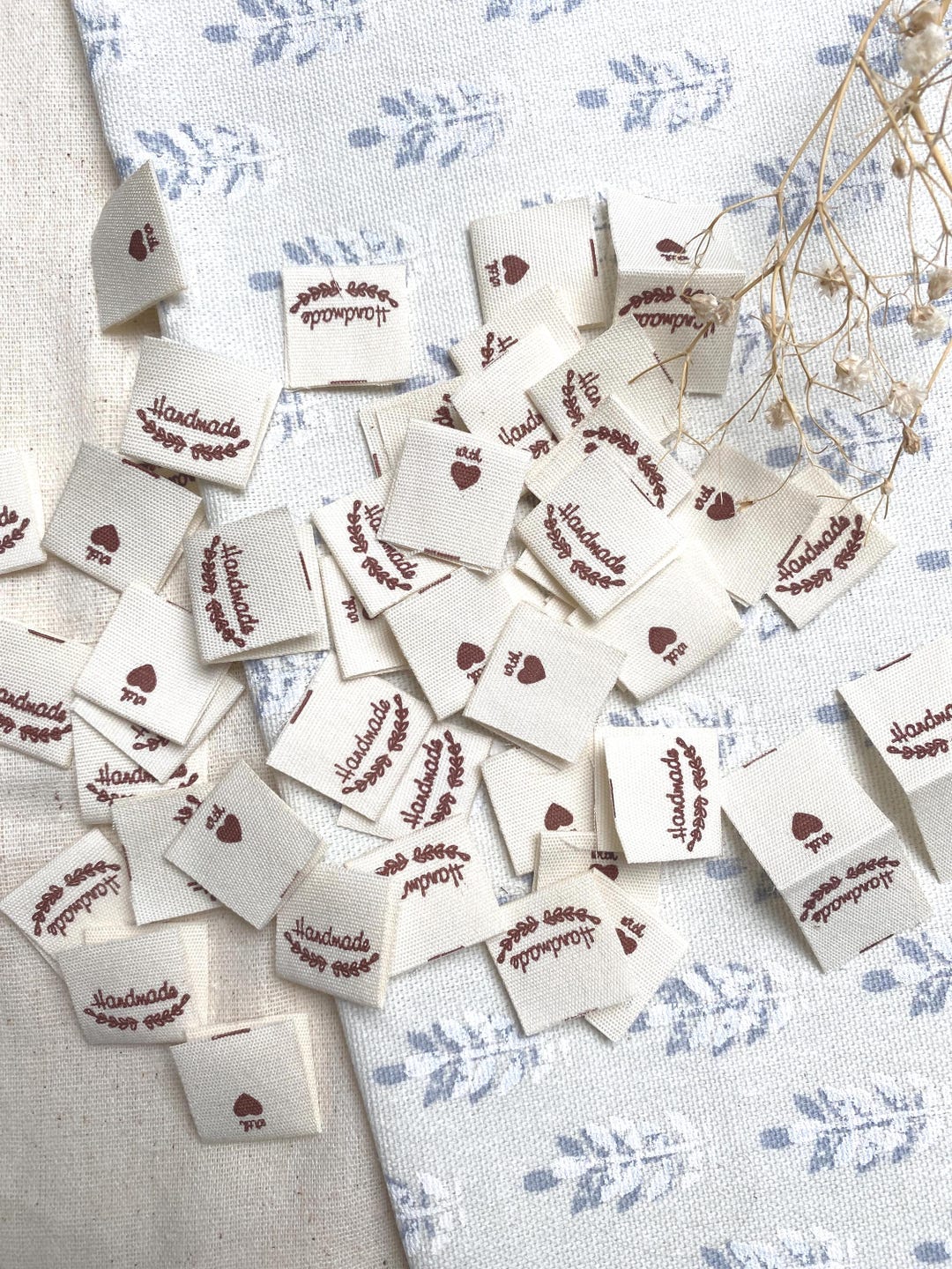 Handmade With Love Cotton Fabric Labels: Sewing Tags - Etsy