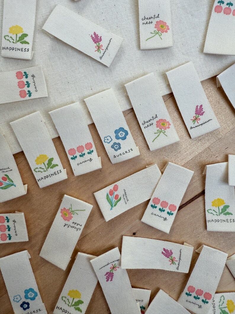 Floral Cotton Fabric Labels, Sewing Tags - Etsy