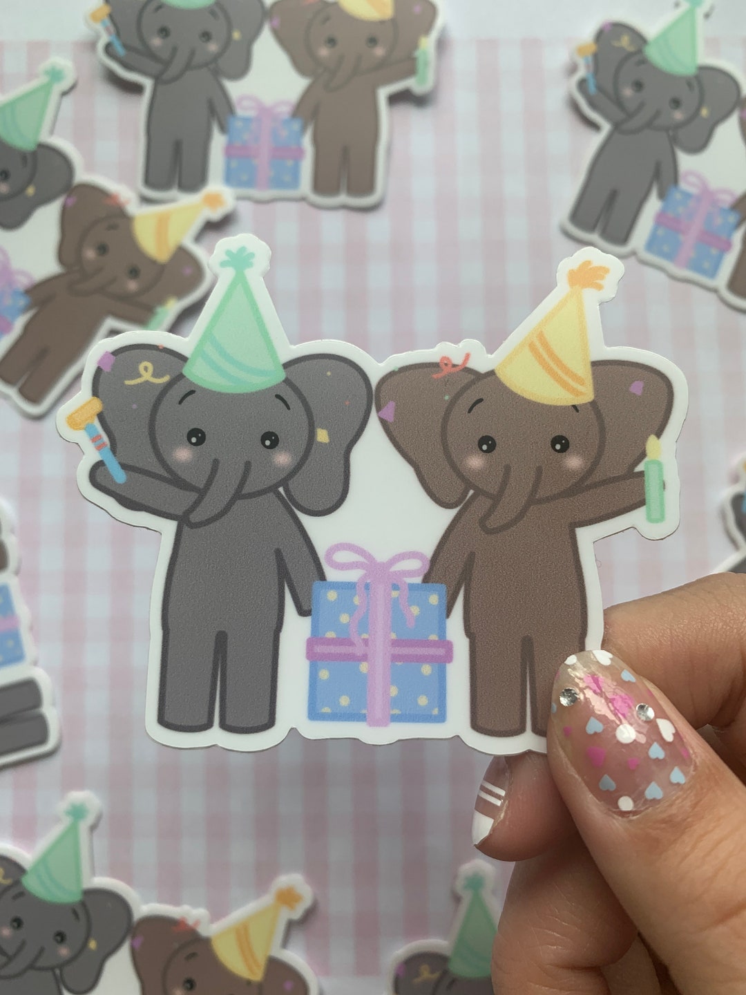 Birthday Koazy and Klaire the Elephants Vinyl Sticker - Etsy