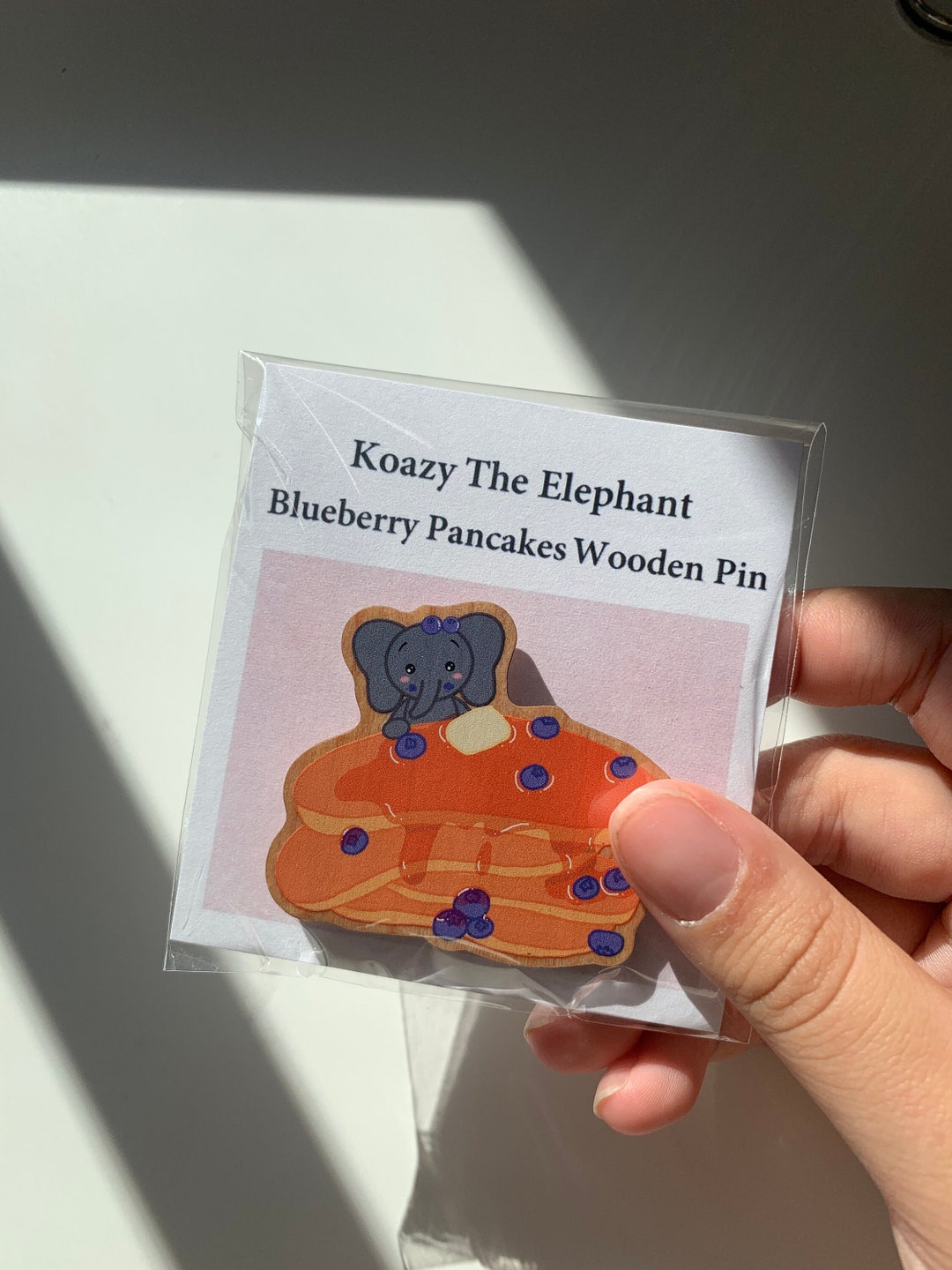 Koazy the Elephant Blueberry Pancakes Wooden Pin - Etsy
