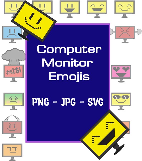 Computer Monitor Emoji Stickers - Etsy