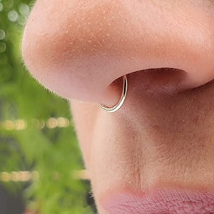 Silver Septum Hoop - Snug Septum Jewelry - 20 Gauge Silver Septum Ring ...