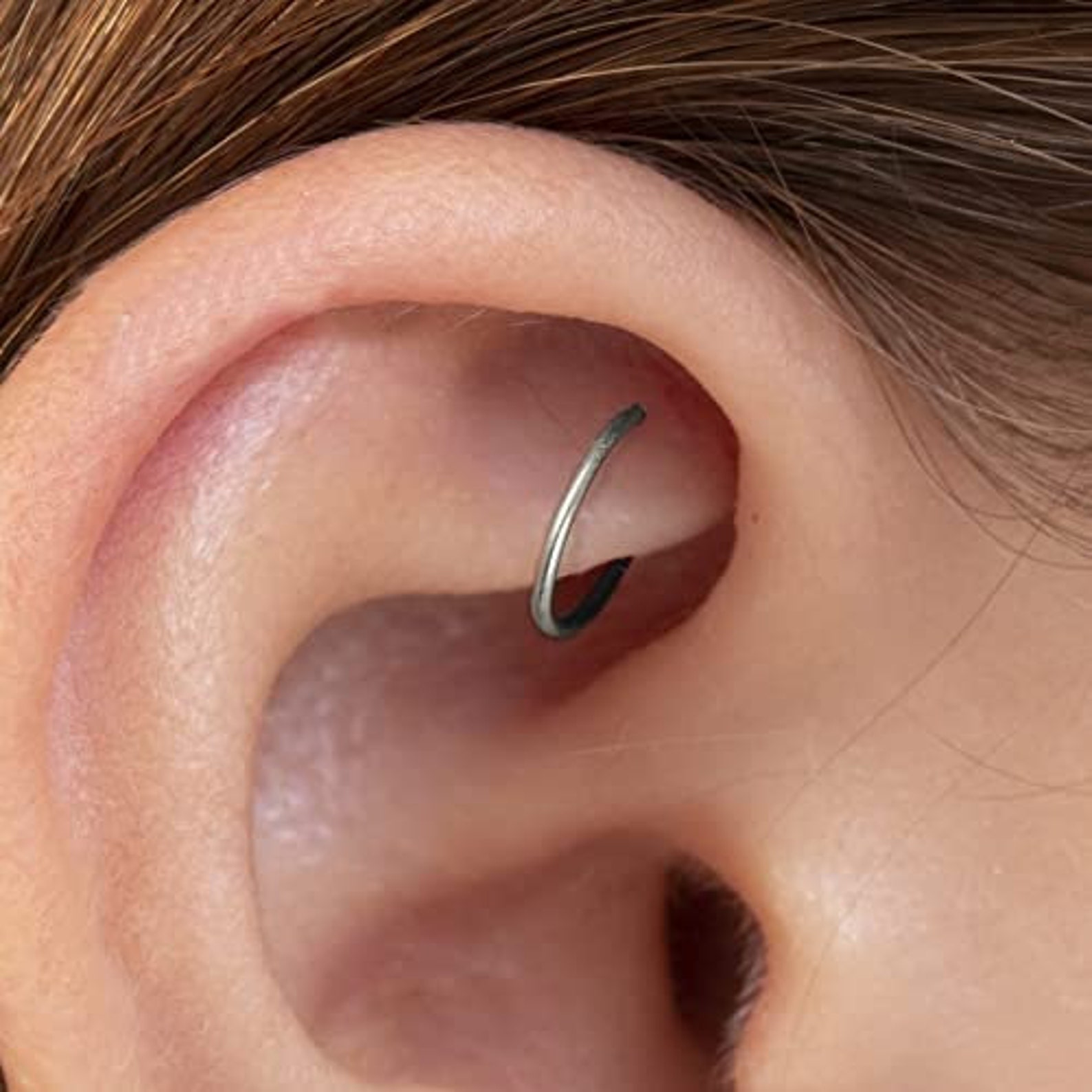 Silver Rook Ear Ring Rook Hoop for Women - 925 Sterling Silver 20 Gauge ...