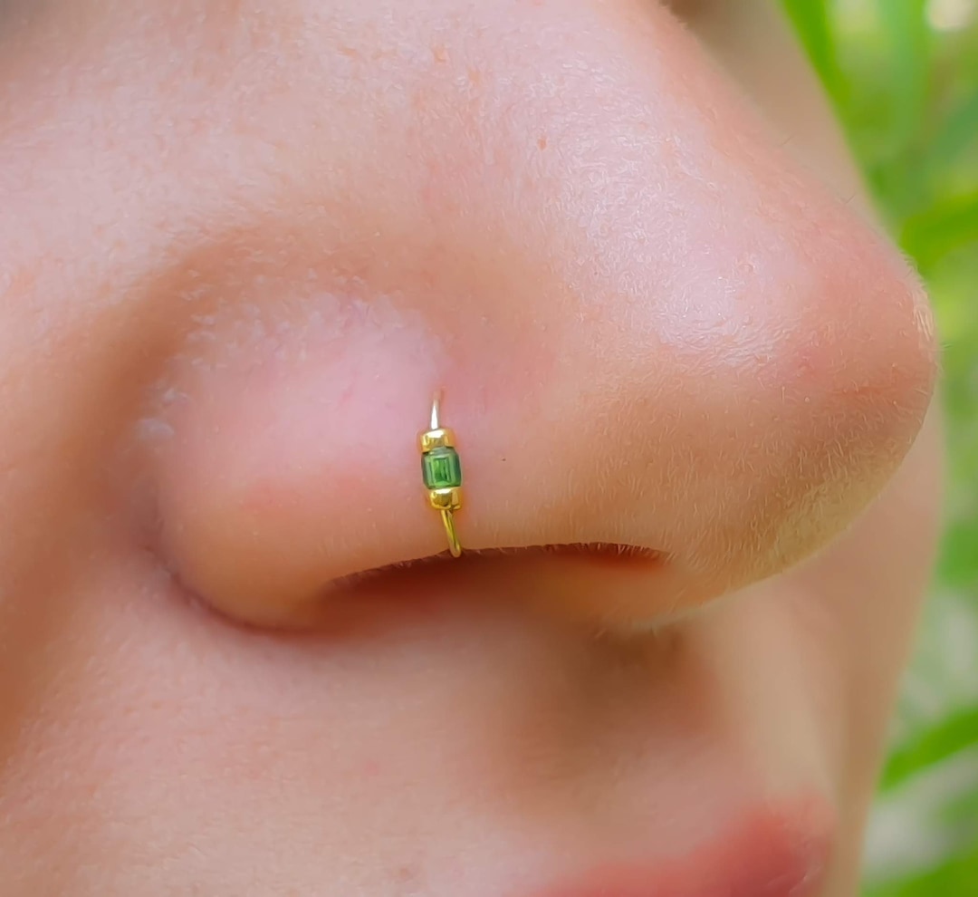 Tiny Nose Ring 7mm 24 Gauge 14K Gold Filled Nose Piercings - Etsy
