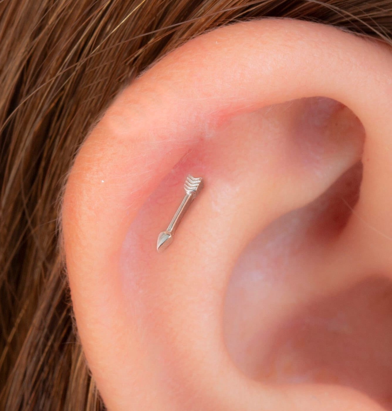 Helix Arrow Shape Stud Sterling Silver Cartilage Post Arrow Shaped ...