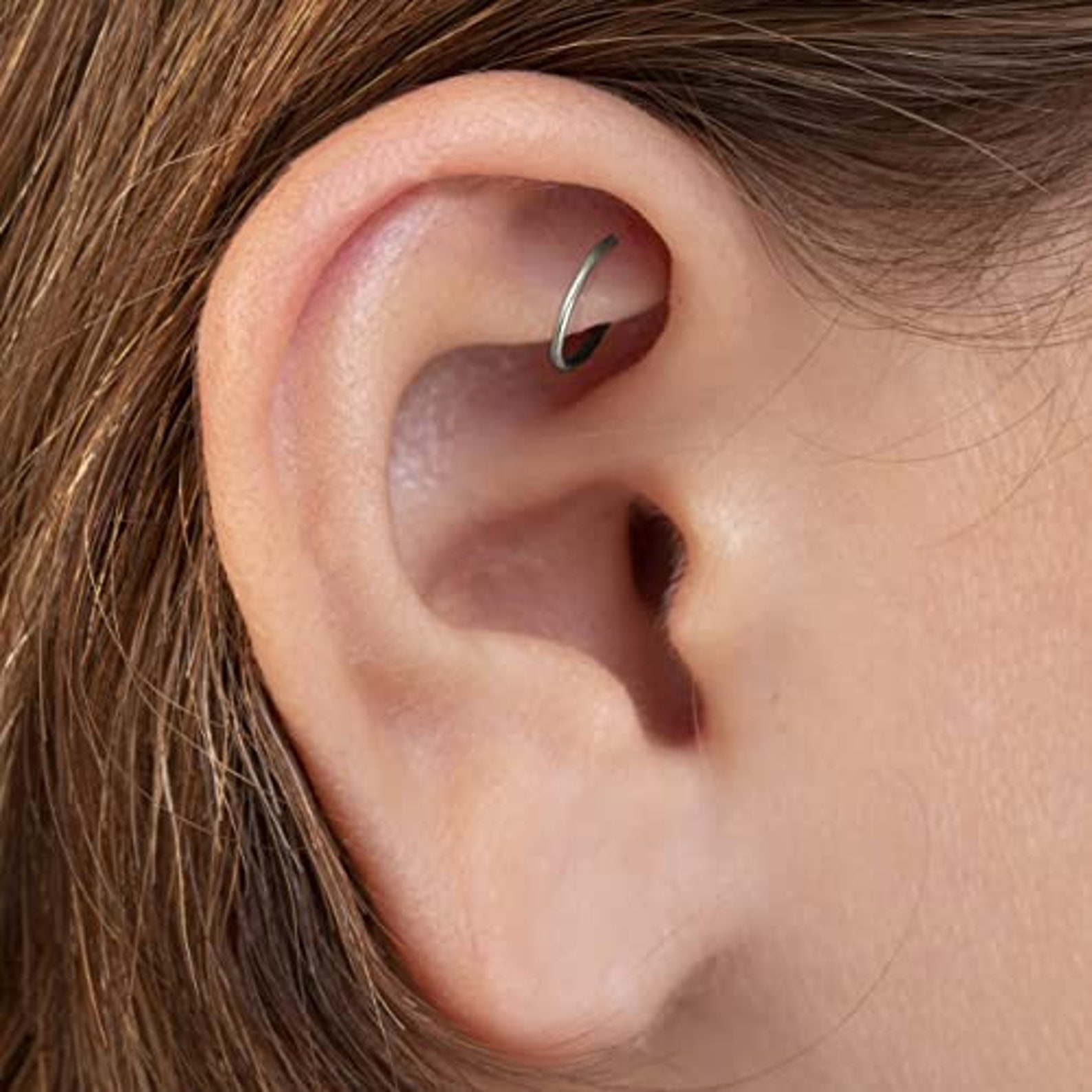 Silver Rook Ear Ring Rook Hoop for Women - 925 Sterling Silver 20 Gauge ...