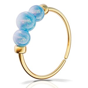 Septum Piercing for Women Blue Opal Septum Ring - 24G 8MM 14k Gold ...