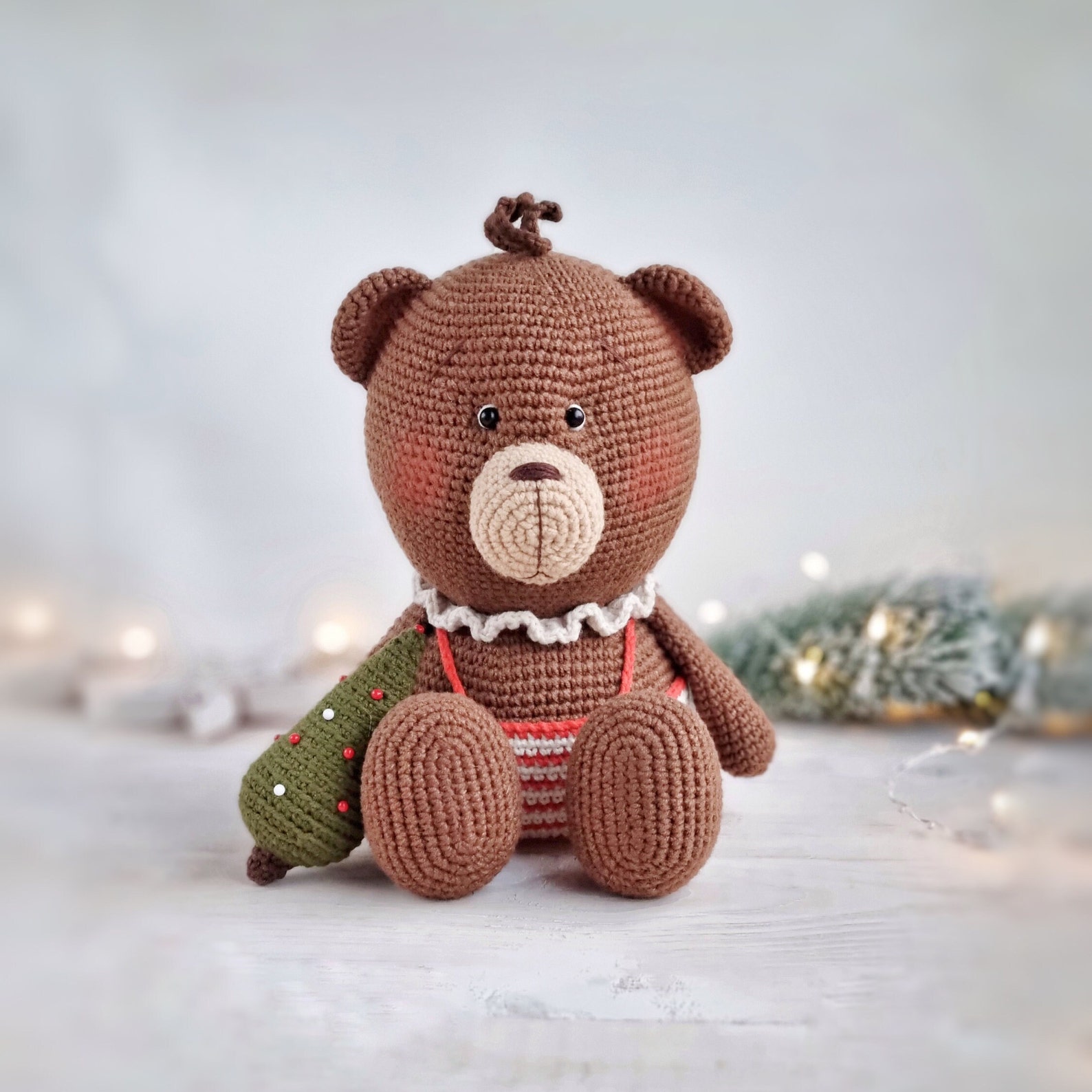 PDF ENGLISH Crochet Bear Pattern - Amigurumi Christmas Bear in Pants - Etsy