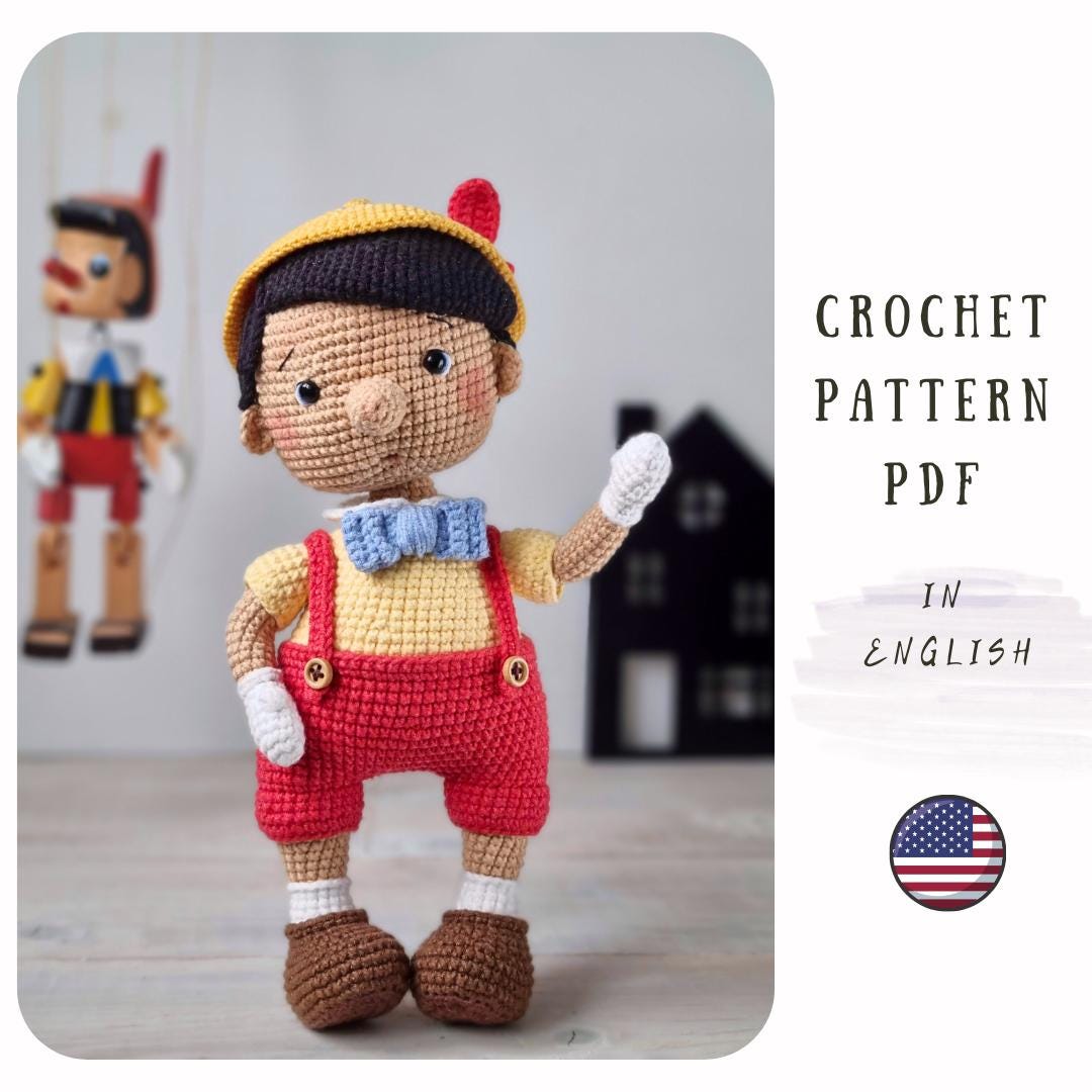 Amigurumi Boy Doll Crochet Pattern PDF: Wooden Pinocchio - Etsy Sweden