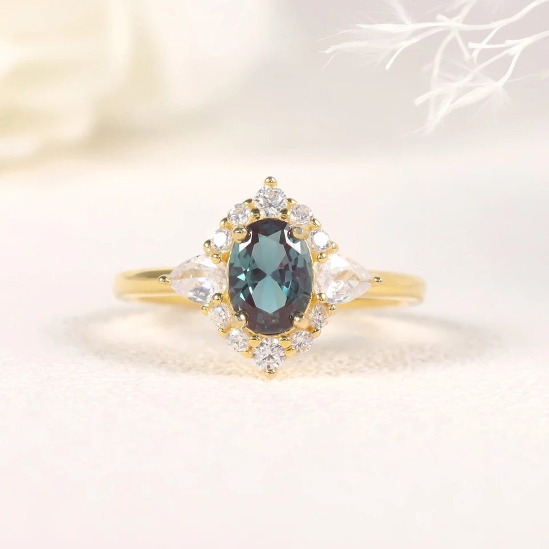Vintage Alexandrite Ring 14k Gold Alexandrite Ring Gold Vermeil ...