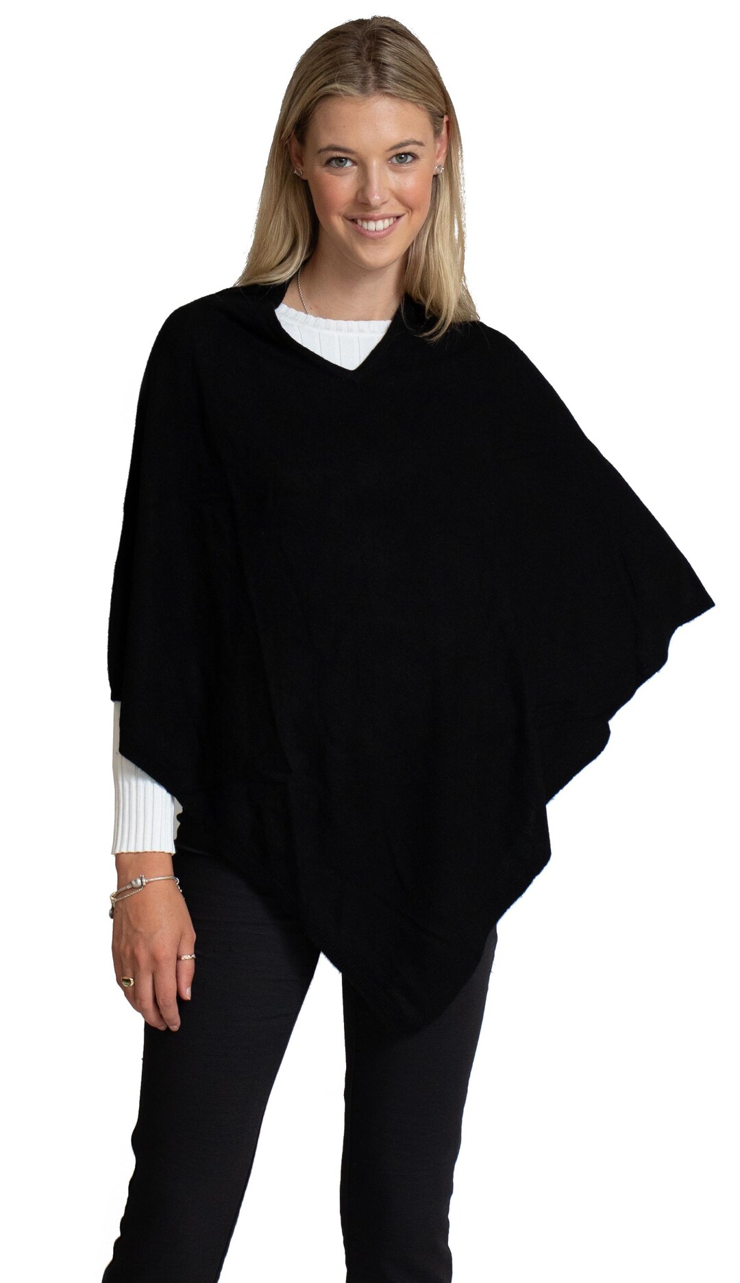 Black Himalayan Wool Poncho for Women & Girls | Warm Woolen Cape ...